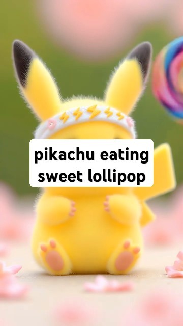 cute pikachu eating very sweet lollipop - YouTube