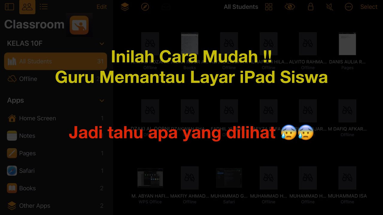 Wajib Tahu ! Guru Memantau Layar Ipad Siswa - Apple Classroom - YouTube