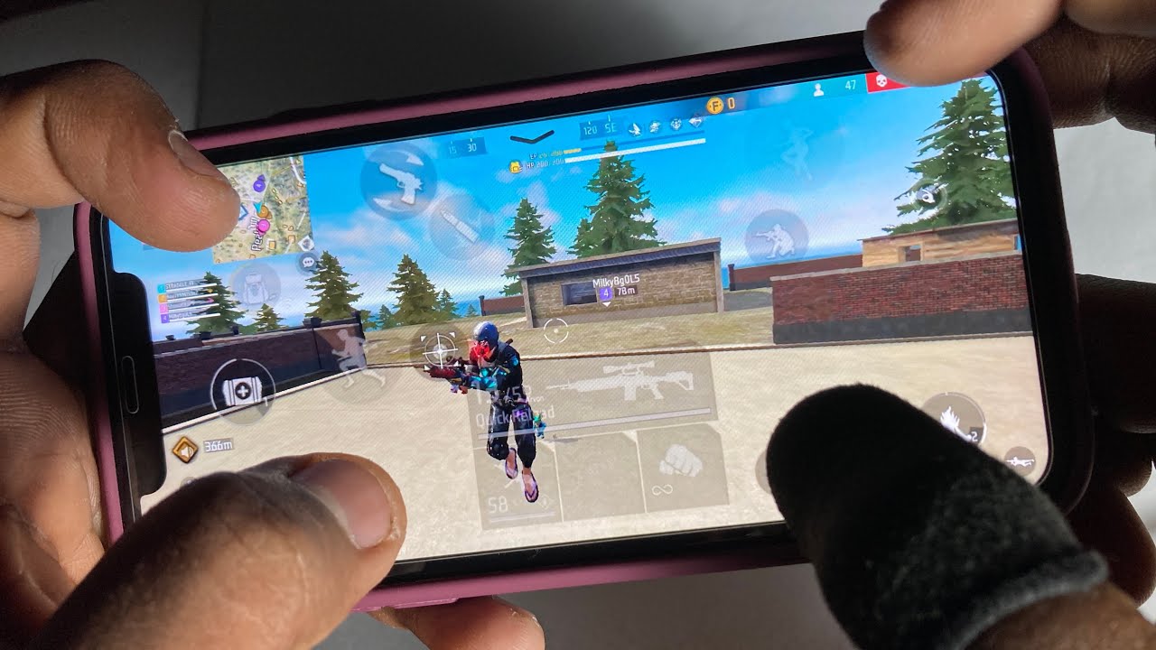 iPhone 11 Free Fire Max Hud 4 Finger One Shot Handcam - YouTube