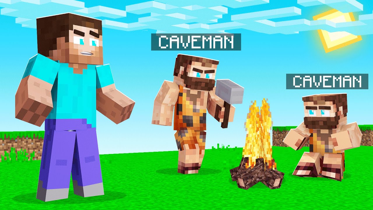 My Friends And I Went BACK In TIME In MINECRAFT! (evolution mod) - YouTube