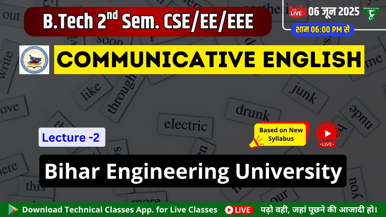Communicative English(Lecture-2) || 2nd Semester CSE/EE/ECE/EEE || BEU ...