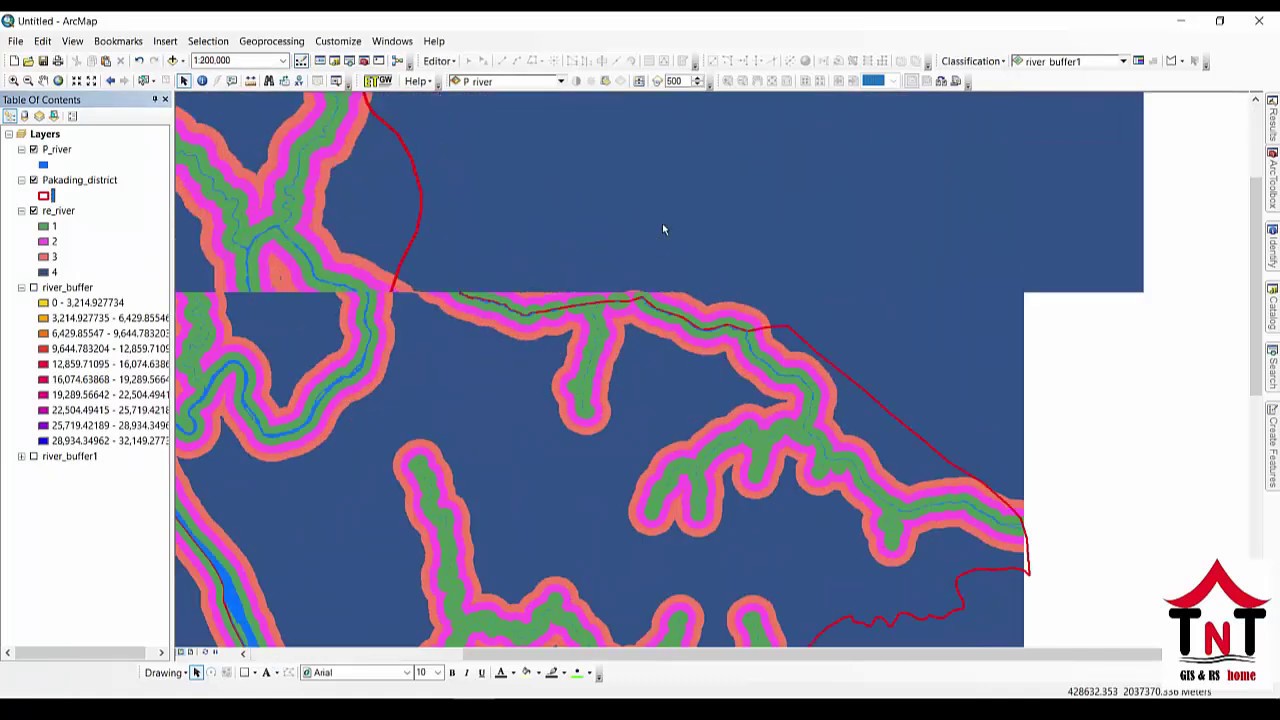 How To Buffer Shapeflie To Raster By Euclidean Distance Tool Youtube