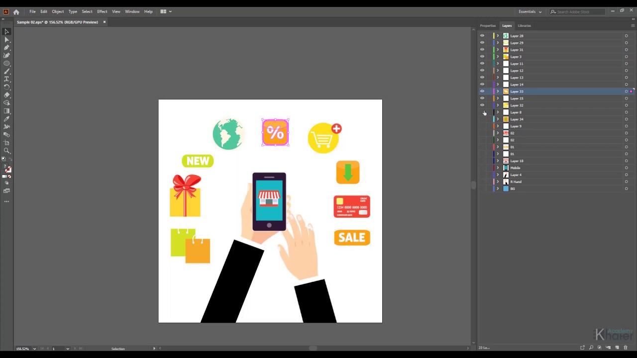 Motion Graphics Free Course_23 Prepare Ai Files For Animation - Sample ...