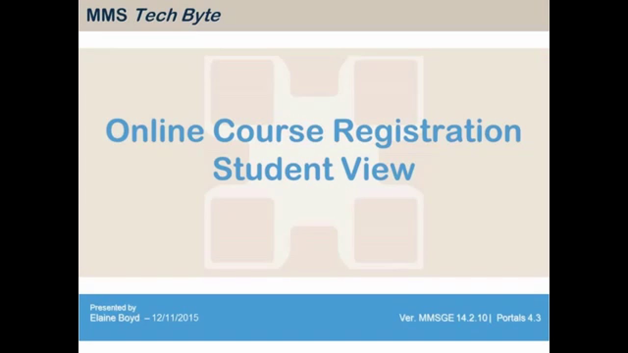 Student Portal: Online Course Registration - YouTube