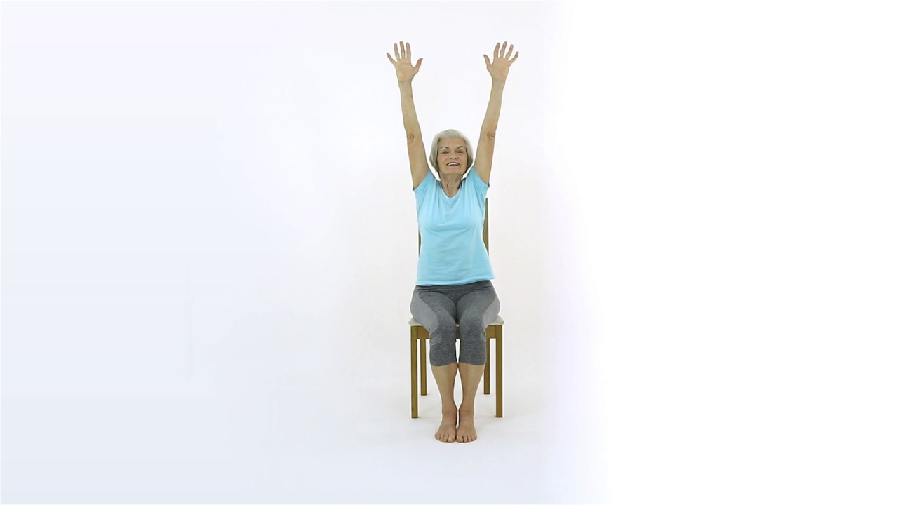 Falls Prevention: Arm Lifts Sitting - YouTube