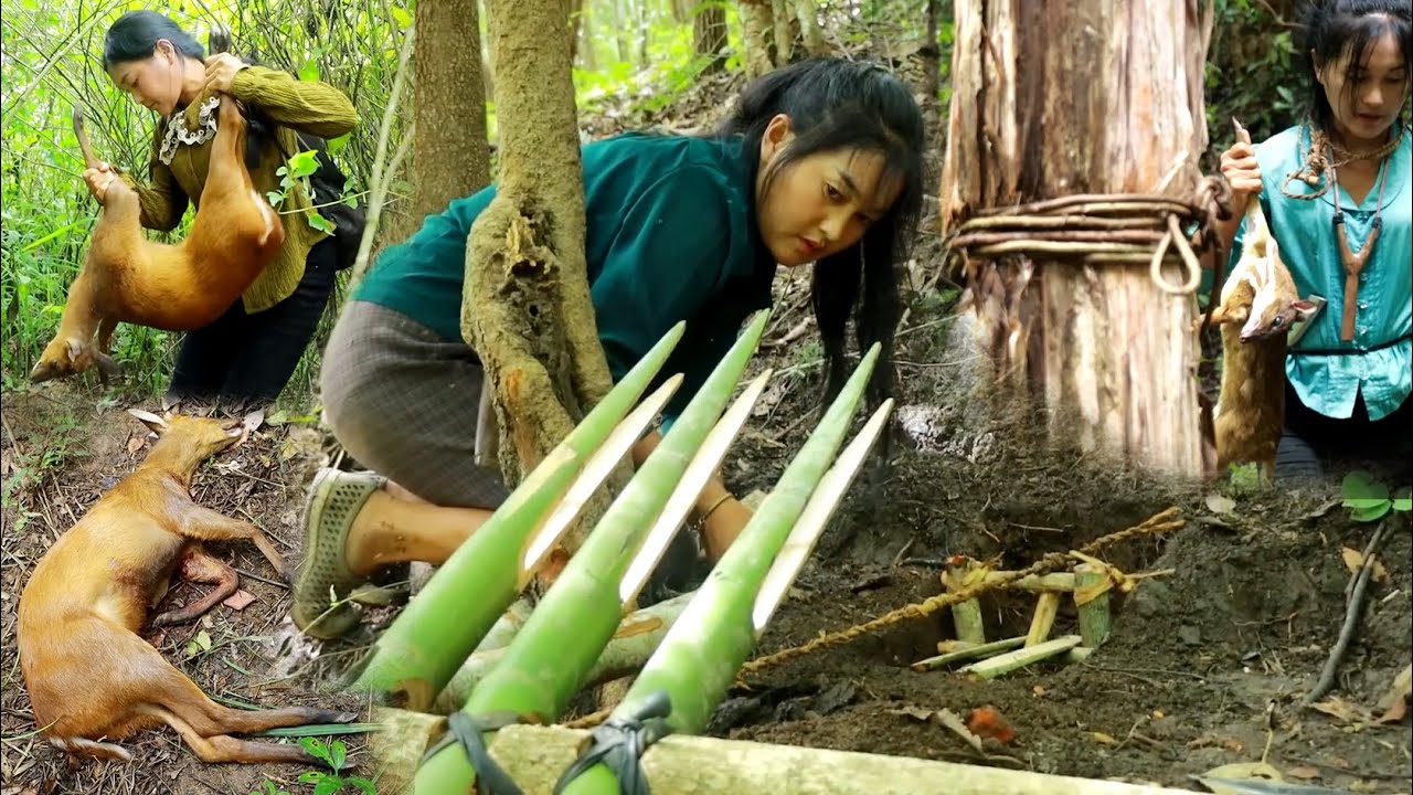 วิธีการดักกวาง ของสาวดอย How to catch a deer - YouTube