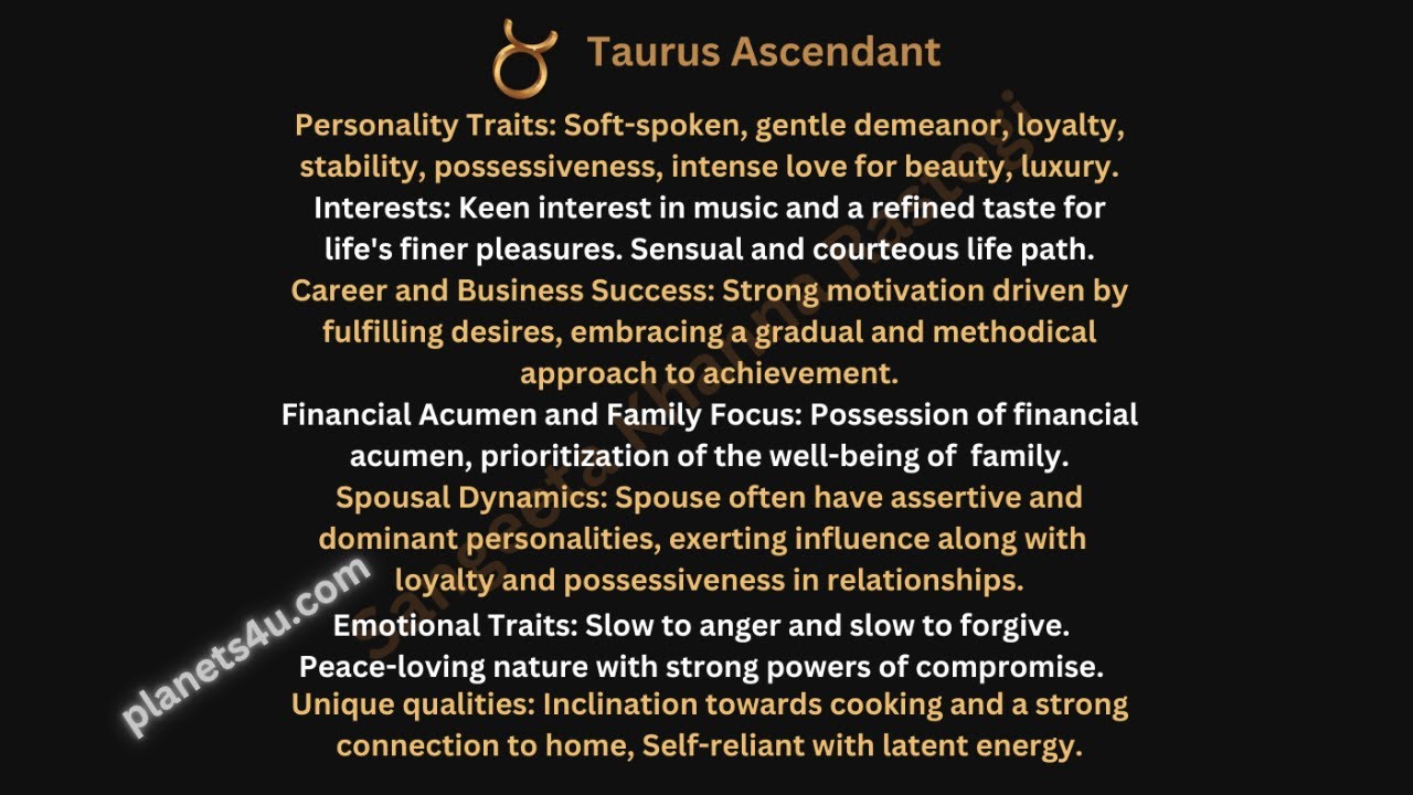 Taurus Ascenadant: Taurus Rising: Decoding the Bull's Influence. # ...