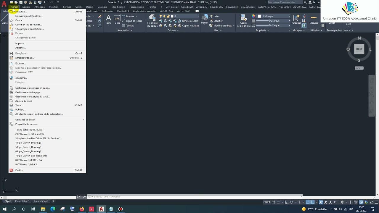 Covadis 17.1g et Autocad 2021 Formation Autopiste 1-Calcul MTN et dessin courbe de niveau - YouTube