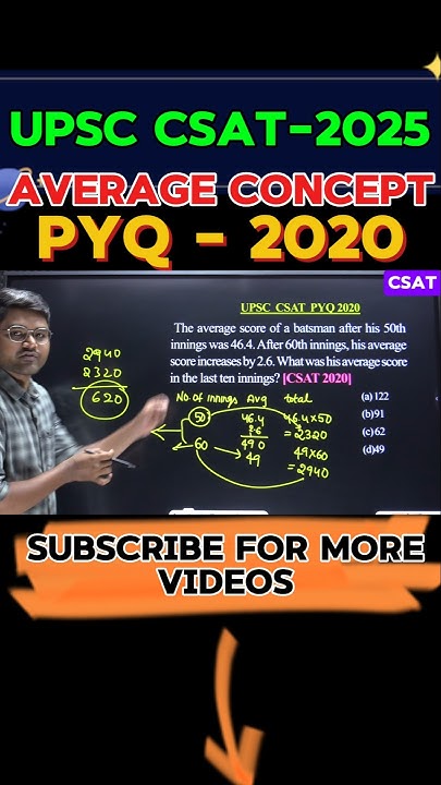UPSC CSAT 2025 Average pyq 2020 #csat #upsc2025 #pyqs #prelims #average #csatmaths #shorttrick # ...