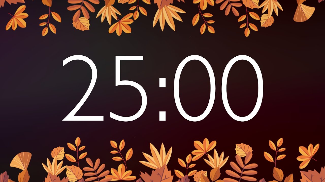 25 Minute Fall Timer with Gentle Alarm (No Music) - YouTube