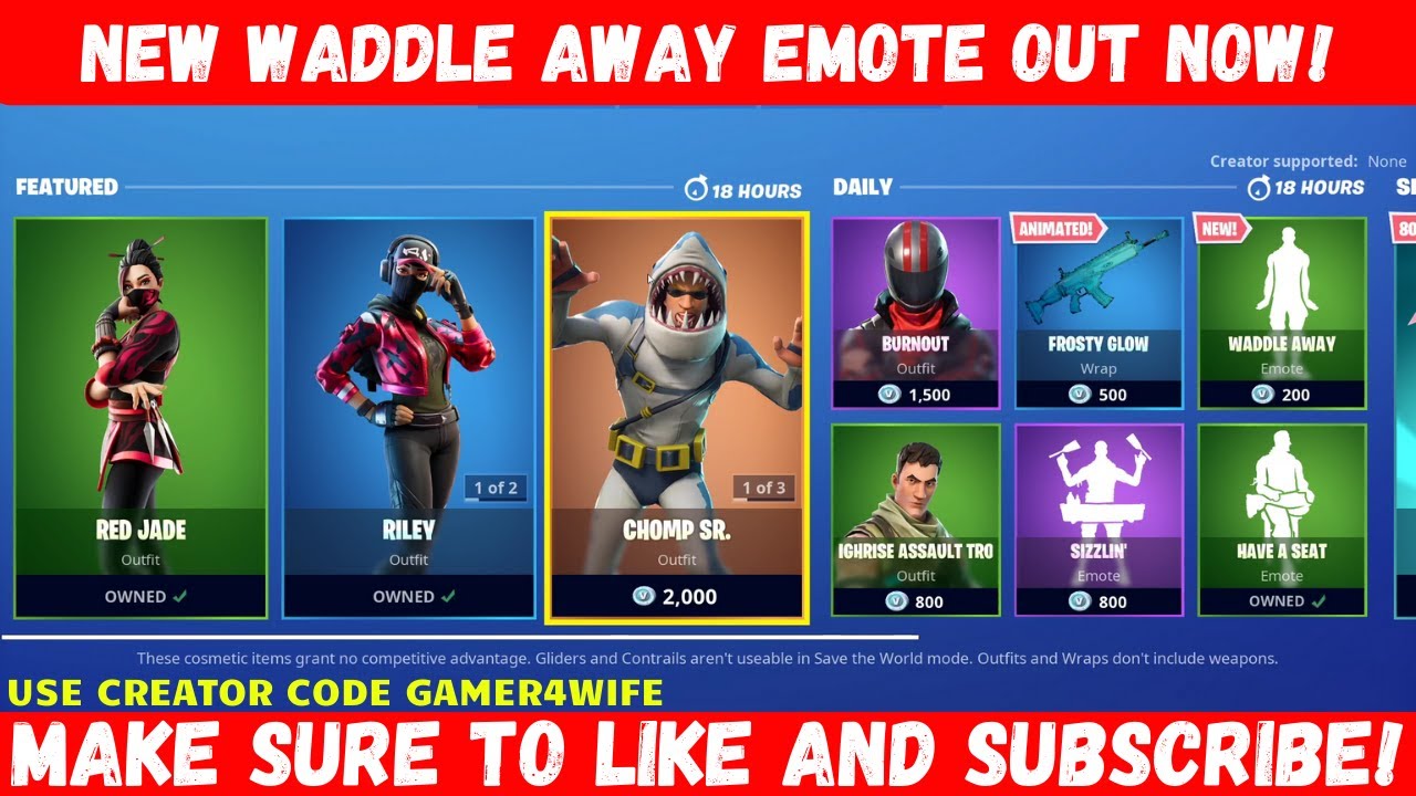 NEW WADDLE AWAY EMOTE! Fortnite Item Shop June 24, 2020 - YouTube