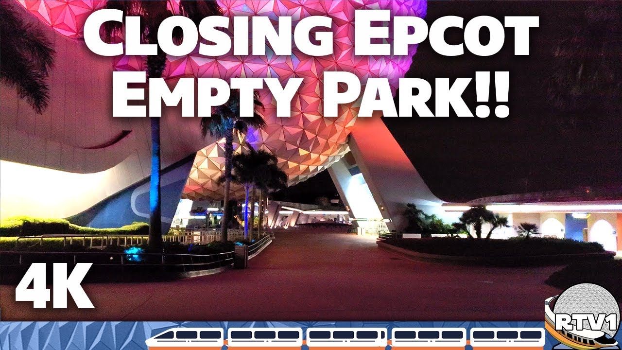 Closing Epcot - Empty Park Relaxing Stroll 4K Low Light | Walt Disney ...