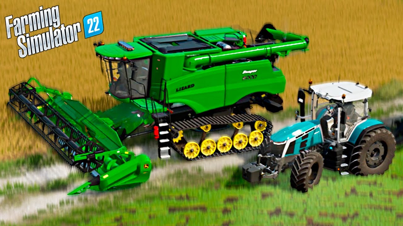 Lizard Reaper 2000 Massey Ferguson 8S Colheita de Soja Farming ...