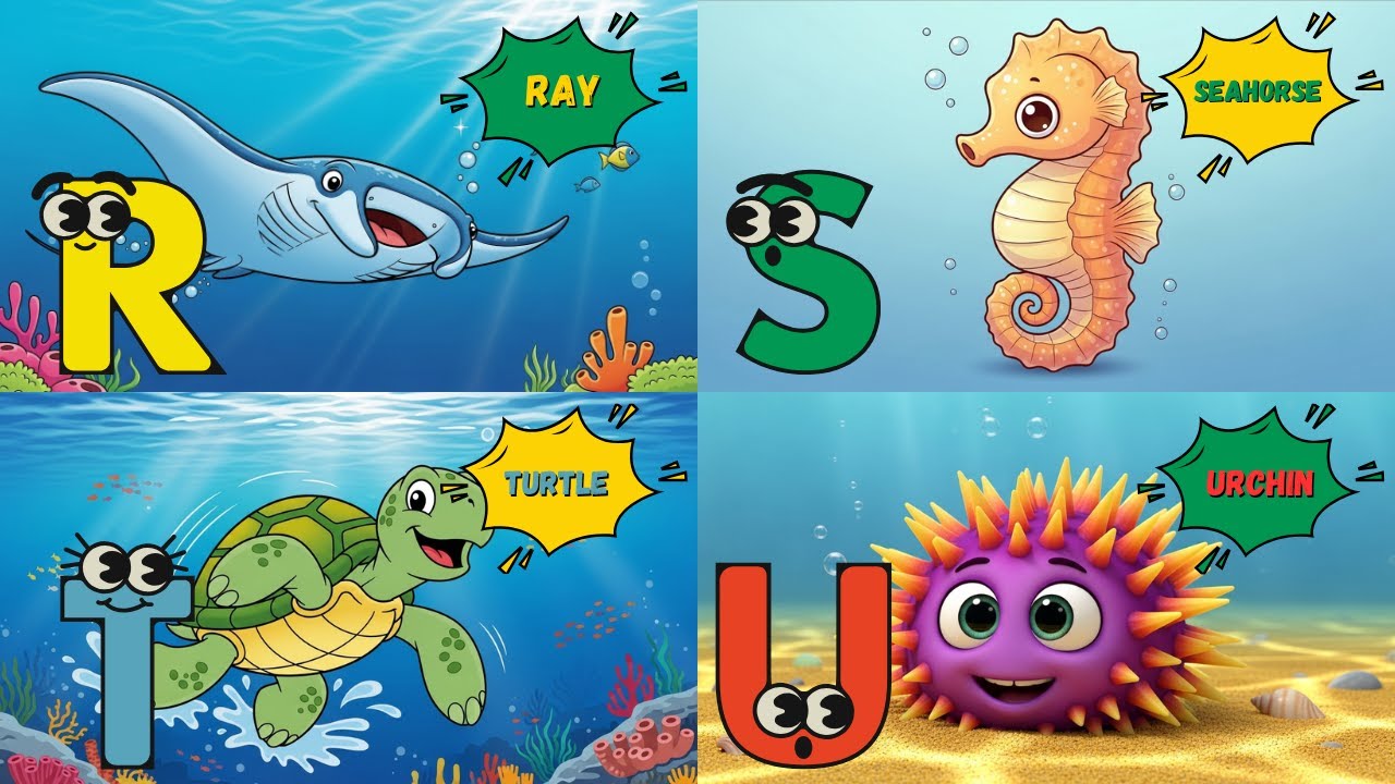 🐠 ABC Ocean Animals Song 🌊 | Learn A–Z Sea Creatures & Phonics for Kids ...