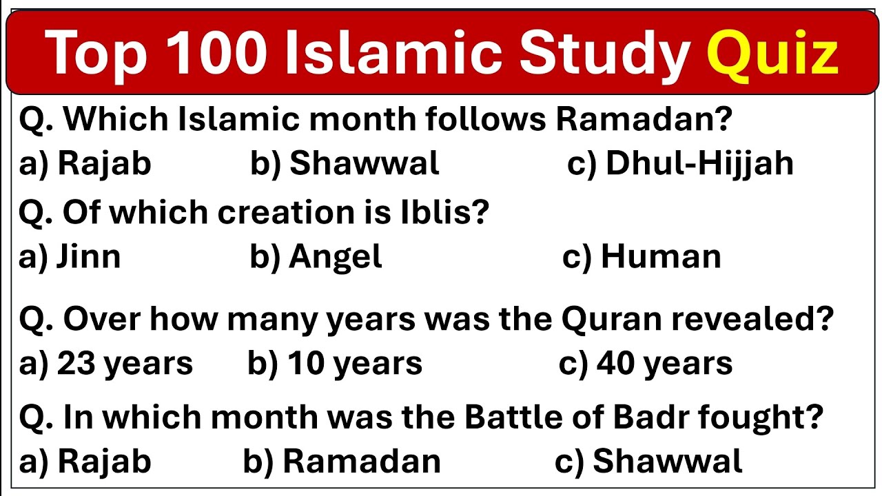 100 Islamic General Knowledge Questions!!! - YouTube