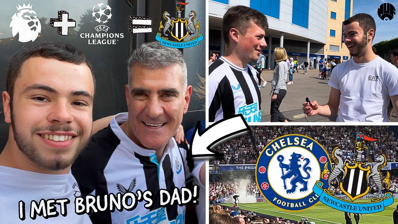 NEWCASTLE FANS CELEBRATE CHAMPIONS LEAGUE with PYROS + BRUNO’S DAD in ...