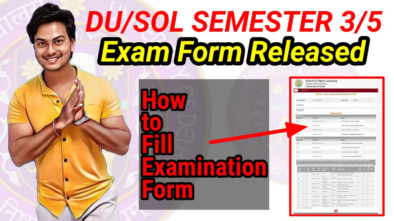 Semester 3/5/6 Examination Form & Fees Dec 2023 | How to fill exam form ...