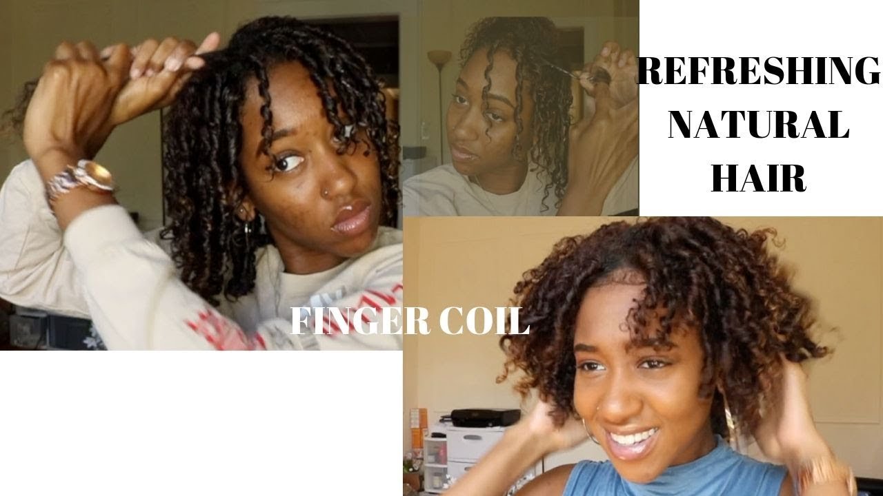 Refreshing Your Natural Hair with Finger Coils - YouTube