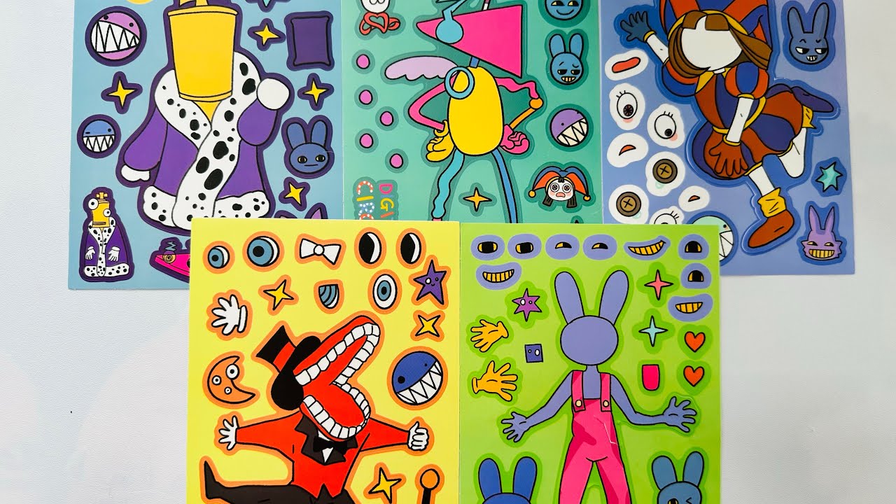 [STICKER BOOK 📕] THE AMAZING DIGITAL CIRCUS 🤡. Thiết kế nhân vật rạp ...