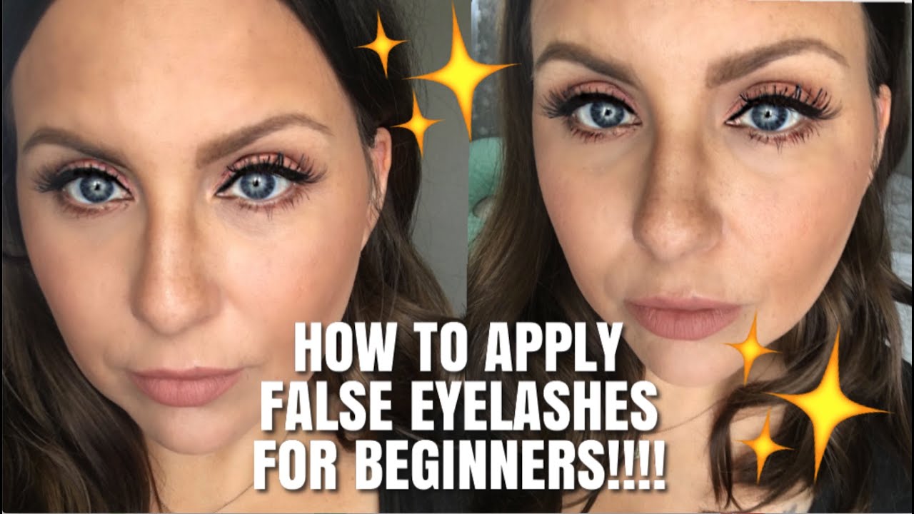 EASIEST WAY TO APPLY FALSE EYELASHES FOR BEGINNERS!!! / MAKEUP TUTORIAL ...