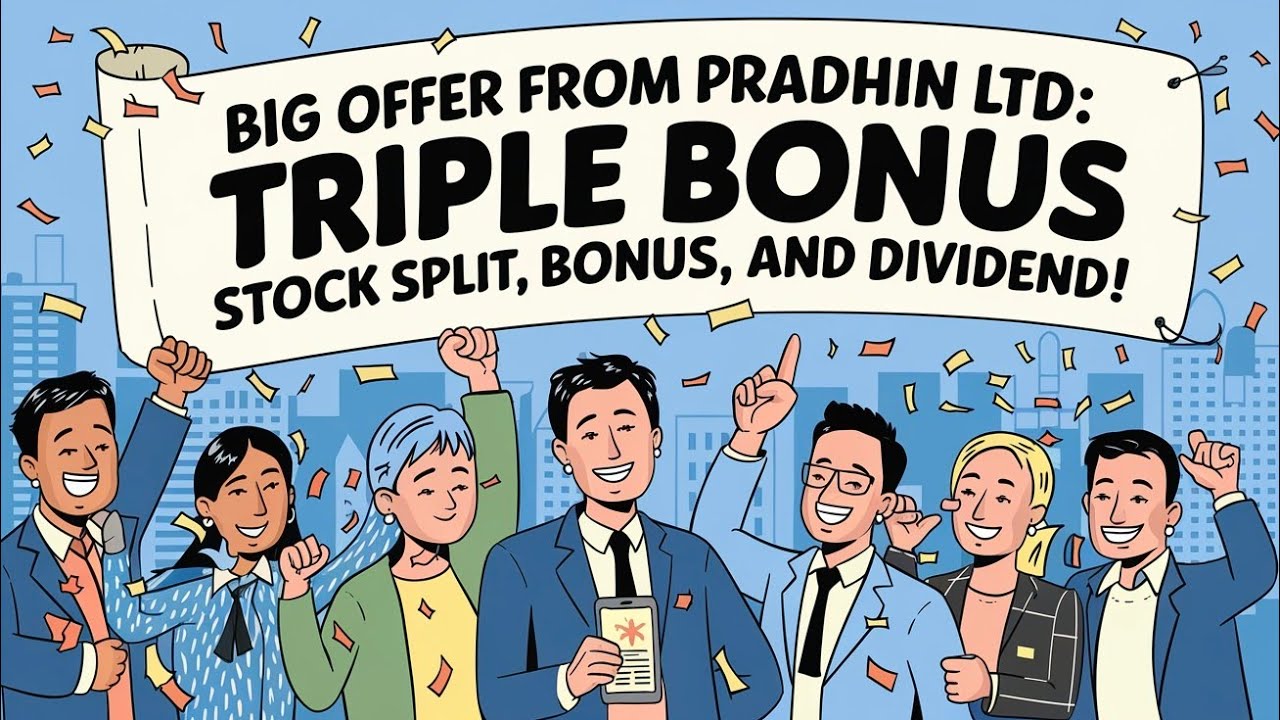 Pradhin Ltd का ट्रिपल बोनस: स्टॉक स्प्लिट, बोनस इश्यू और डिविडेंड! # ...