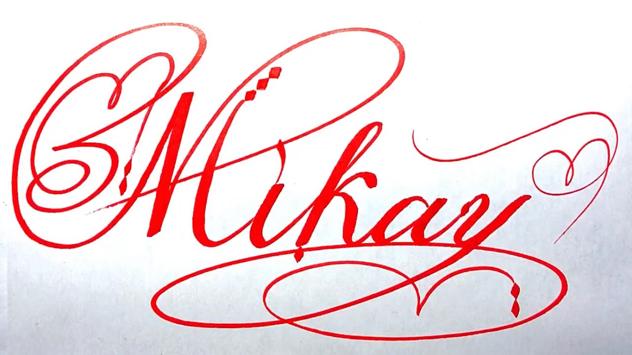 Mikay Name Signature Calligraphy Status | How to write with Cut Maker # ...