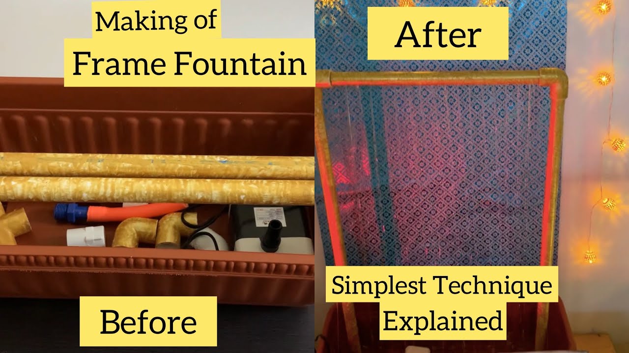 Ganpati decoration | Waterfall Making | How to make frame fountain ...