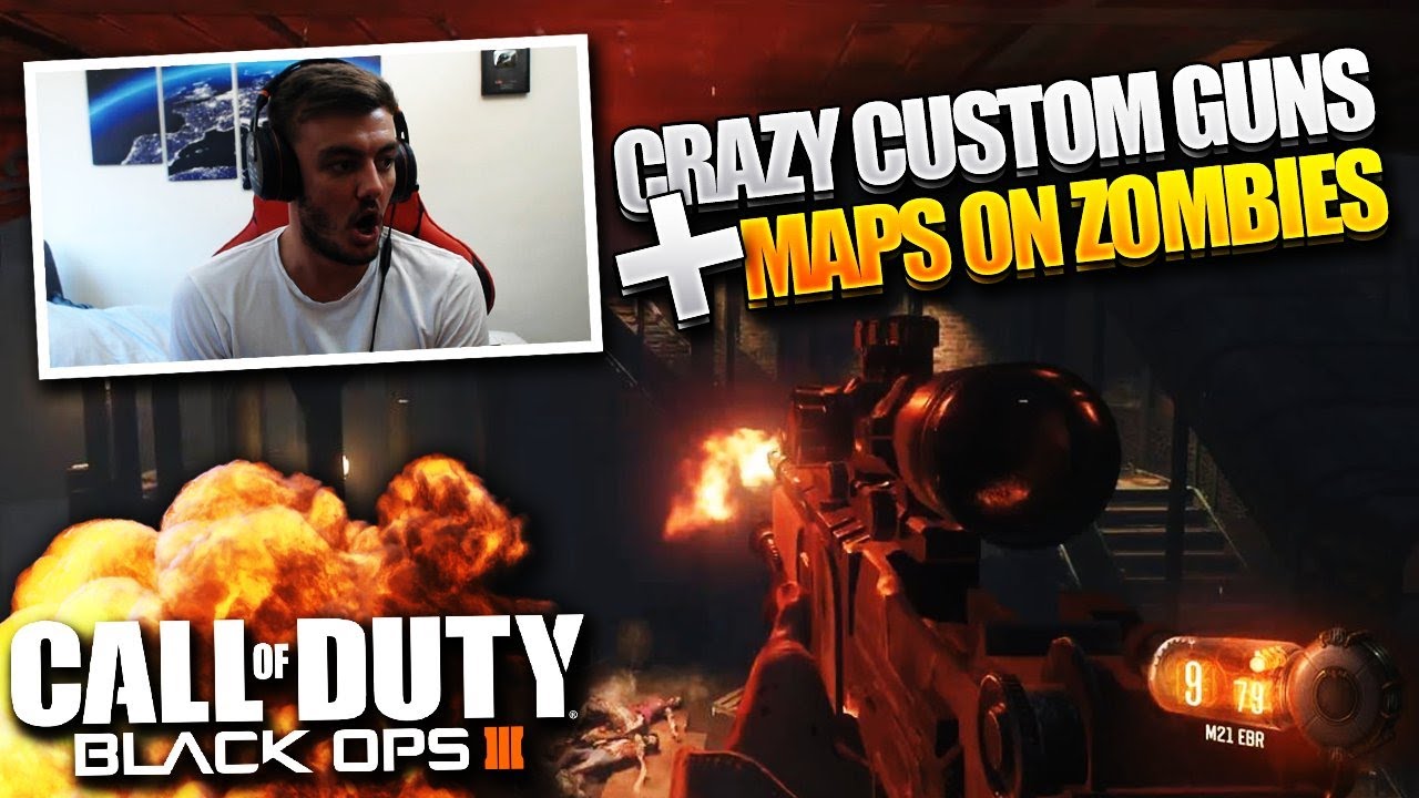CUSTOM GUNS ON CUSTOM ZOMBIE MAPS! (FAZE RUG'S HOUSE TRICKSHOT!) - YouTube