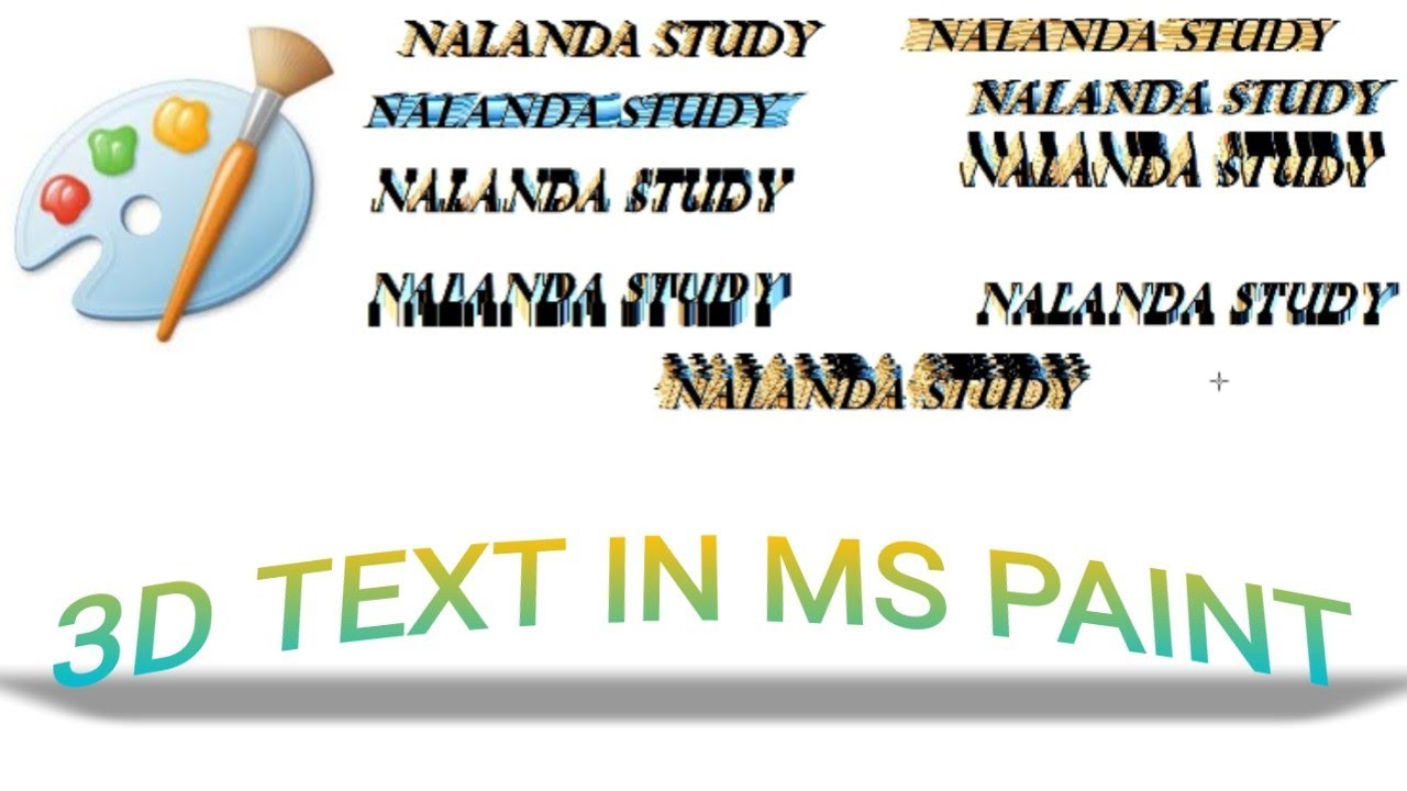 3D TEXT IN MS PAINT. || 3D TEXT कैसे लिखें ms paint मे। - YouTube