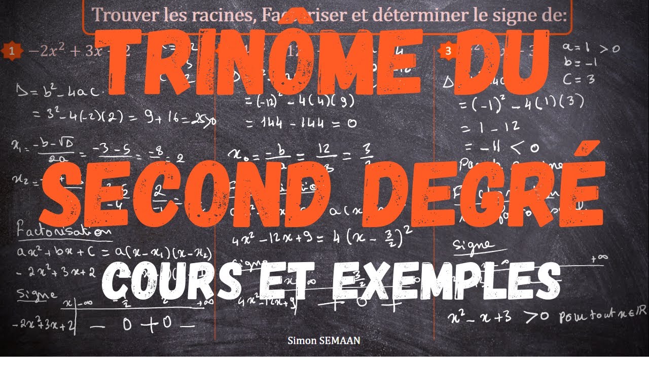Résoudre une équation du second degré , factoriser et déterminer le ...
