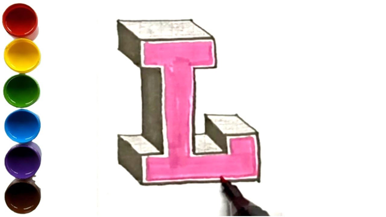 How To Draw 3D Letter L | Cómo dibujar la letra L en 3D - YouTube