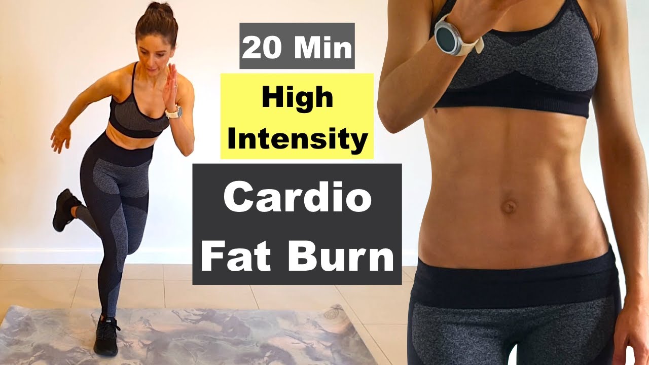20 Min High Intensity Cardio Fat Burn Workout | No Equipment - YouTube