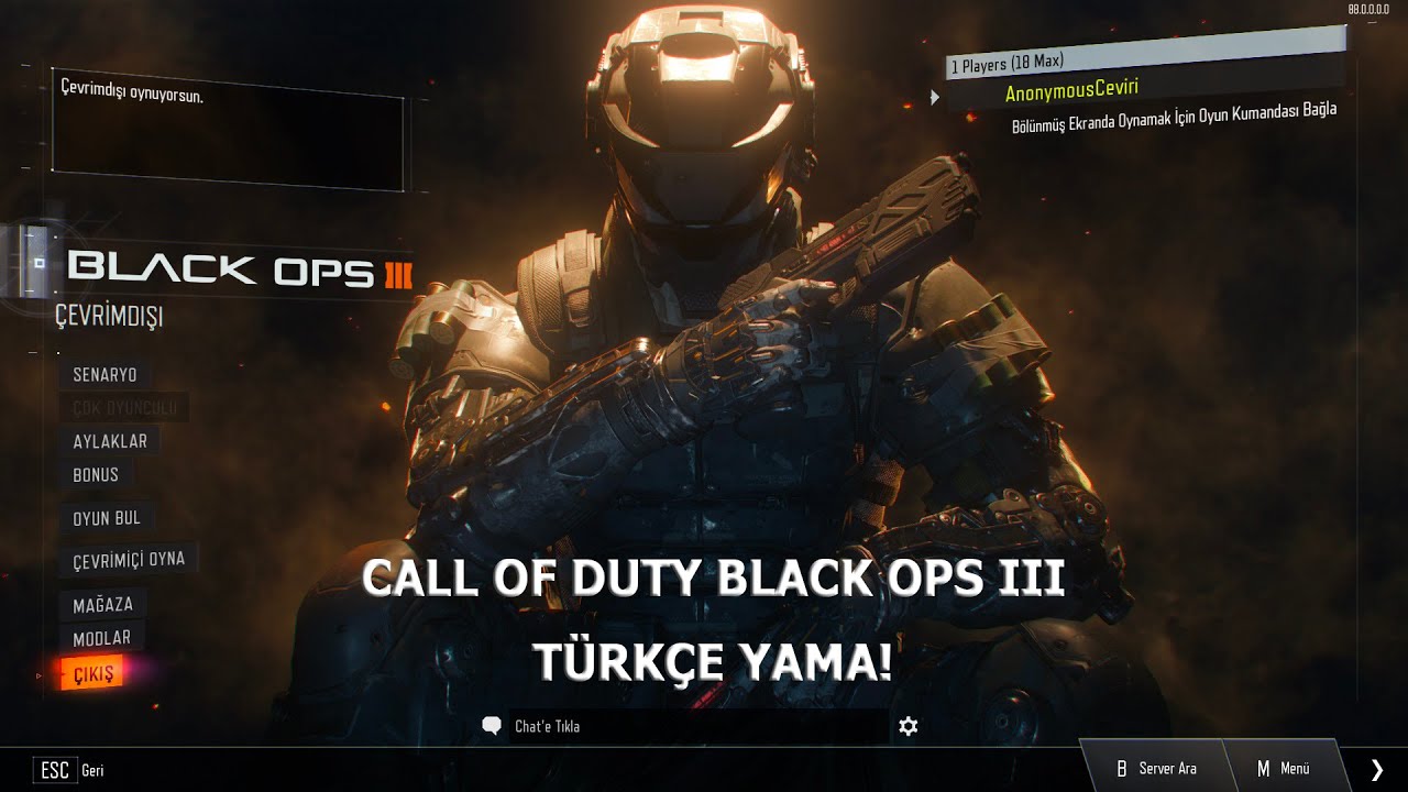 Call of Duty Black Ops III - Türkçe Yama Çıktı! (İlk Görev) - YouTube