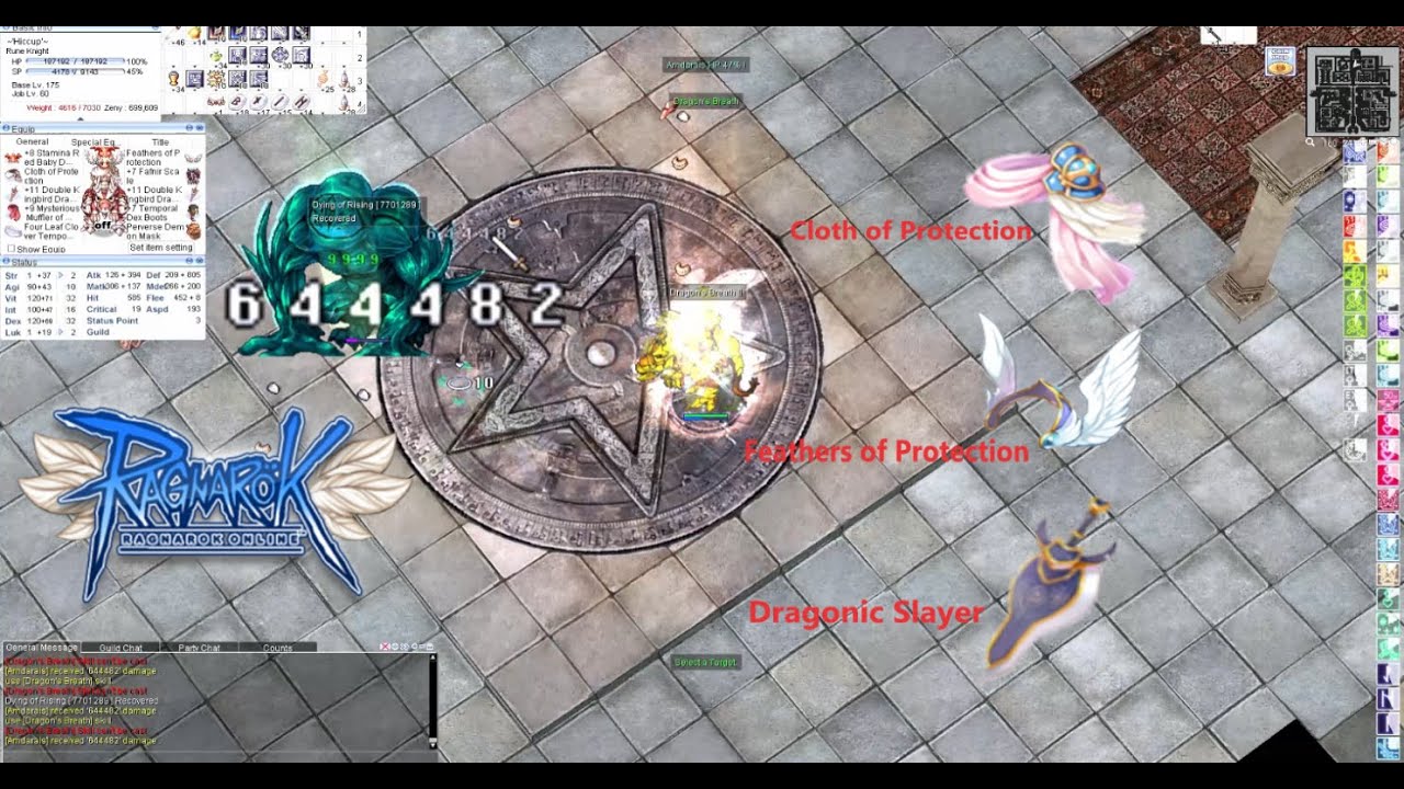 iRO- Rune Knight DB Build Featuring New OCP and Ancient Weapon - YouTube