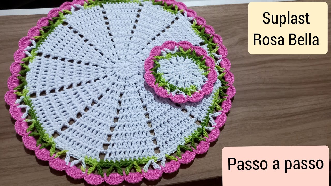 Suplast Rosa Bella de crochê - YouTube