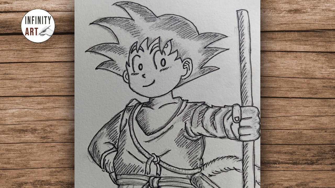 How to Draw an Anime (Goku Kid) Step by Step | Pencil Drawing ...