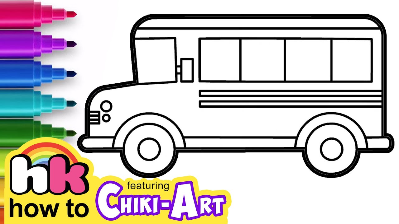How To Draw A Bus Step By Step For Kids