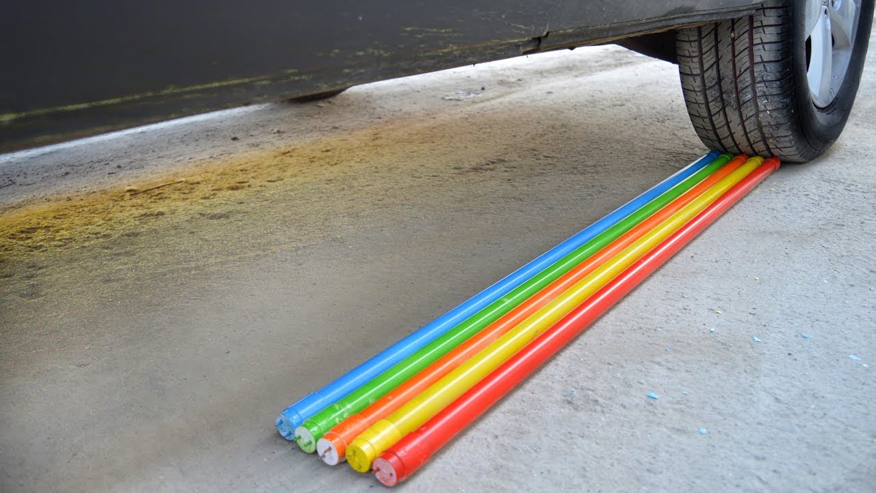 Experiment: Car vs Color Tube Light - YouTube