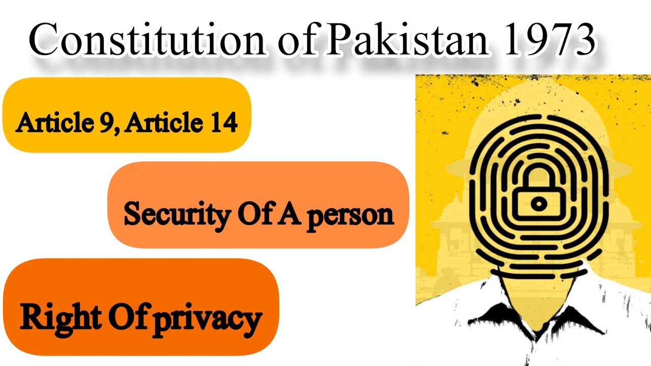 Article 9 & 14 Of Constitution of Pakistan/Right Of privacy, security ...