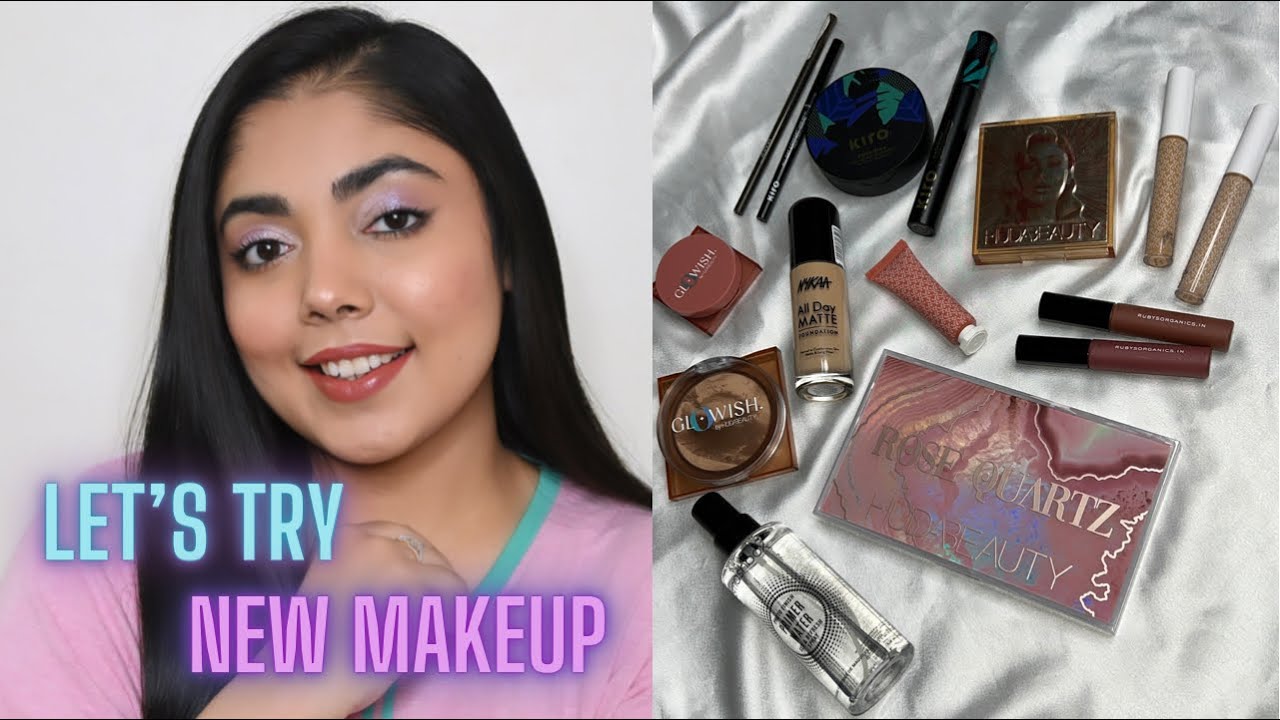 Trying NEW Makeup Huda Beauty, Smashbox, Kiro Beauty, Kay Beauty, Nykaa ...