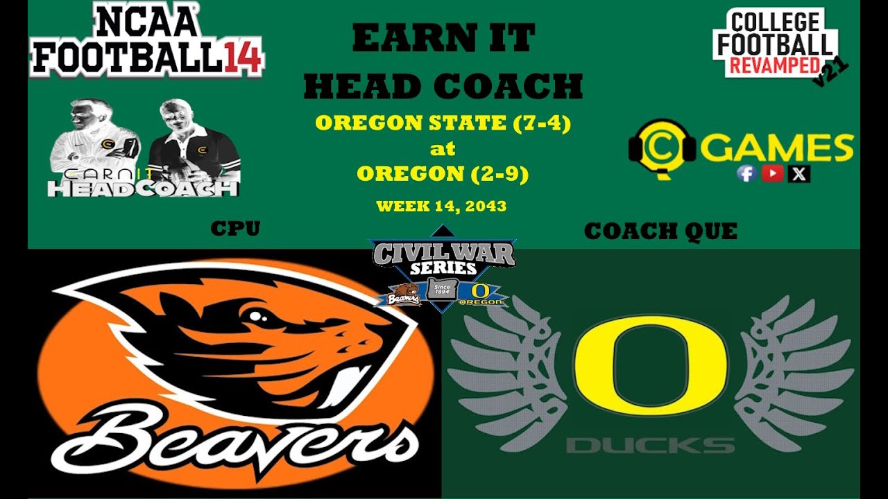 NCAA14 College Football Revamped | | Oregon State at Oregon (Coach Que ...