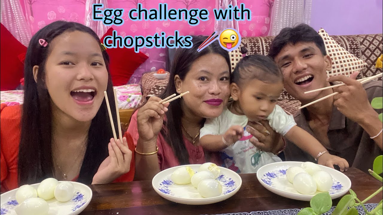 Egg challenge with chopsticks🥢😜|| looser has to eat raw egg🥚😫 - YouTube