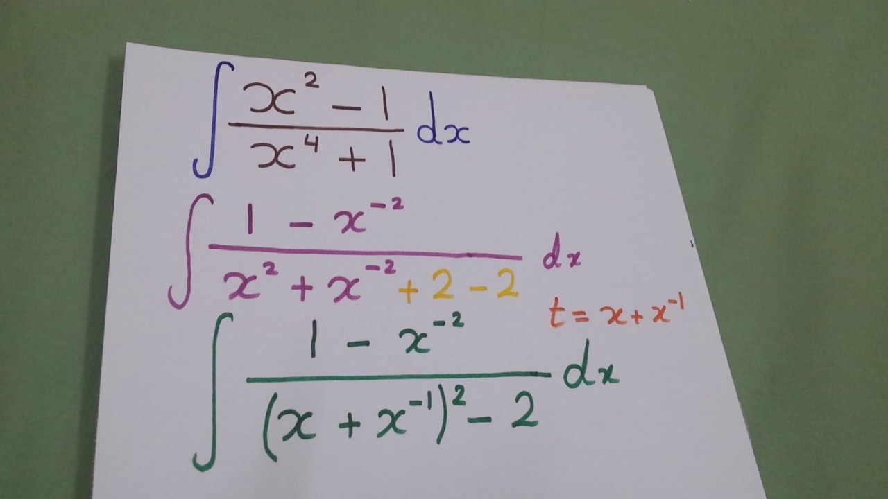 Integral Of X 2 1 X 4 1 YouTube