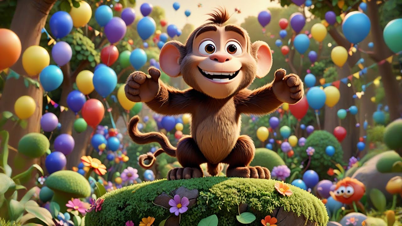 Max Monkey Sings and Jumps | Monkey Song for Kids | Action Rhymes and ...