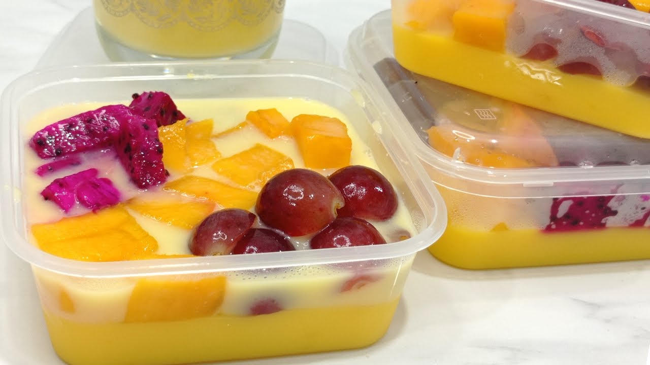 Resepi Puding Buah Berkuah Kastard Yang Paling Mudah dan Sedap - YouTube