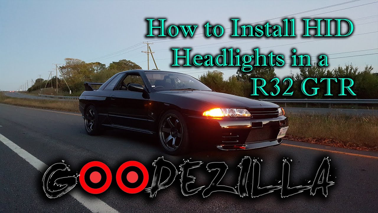R32 Nissan Skyline GTR - HID Headlights Install - YouTube