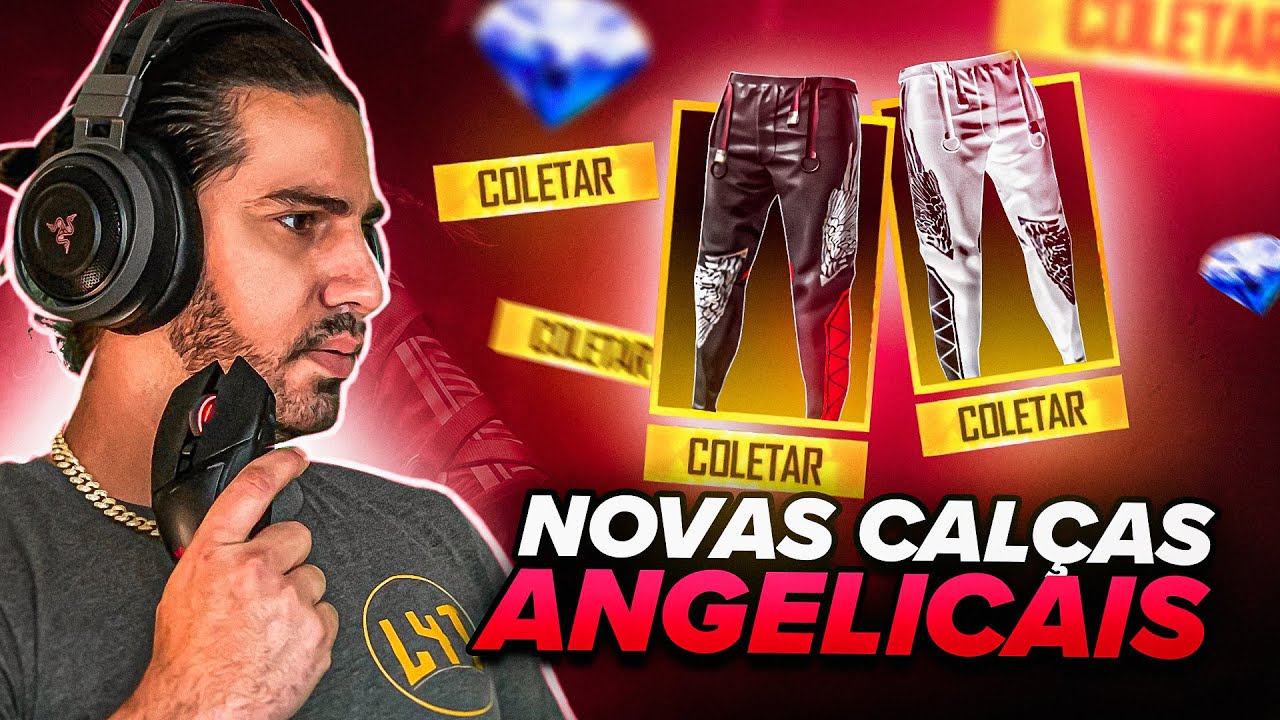 🔴 FREE FIRE - AO VIVO⚡NOVA CALÇA ANGELICAL VERMELHA E BRANCA RARAS⚡ ...