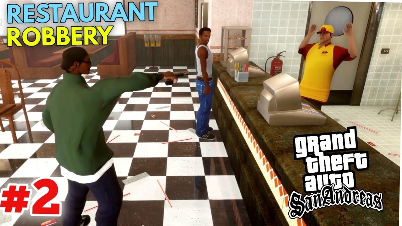 RESTAURANT ROBBERY | GTA SAN ANDREAS GAMEPLAY #2 - YouTube