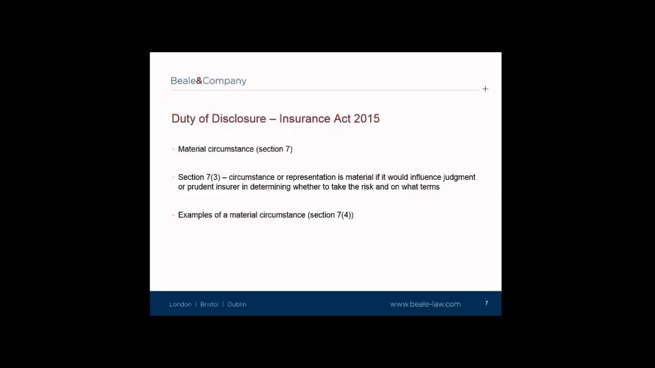 Beale & Company Webinar - Insurance Act 2015 - YouTube