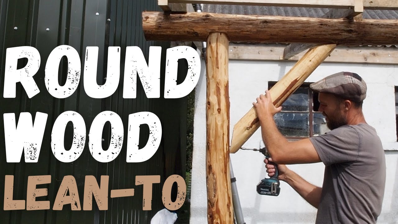 Roundwood lean to for Fire wood Storage - YouTube